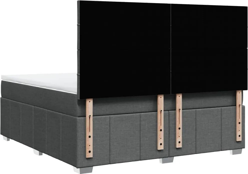 Box spring postel s matrací tmavě šedá 180x200 cm textil 3291748