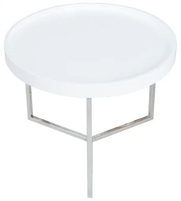 INV Odkládací stolek Linoa 60cm bílý/chrom