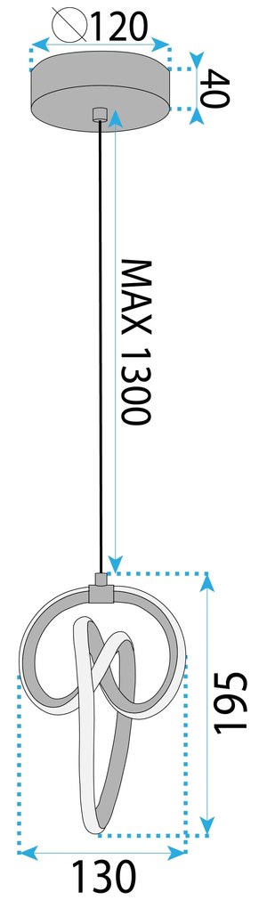 Toolight Toolight, LED závěsné svítidlo, 11W, 3000K, LHJ092-1CP, zlatá lesklá, OSW-60041