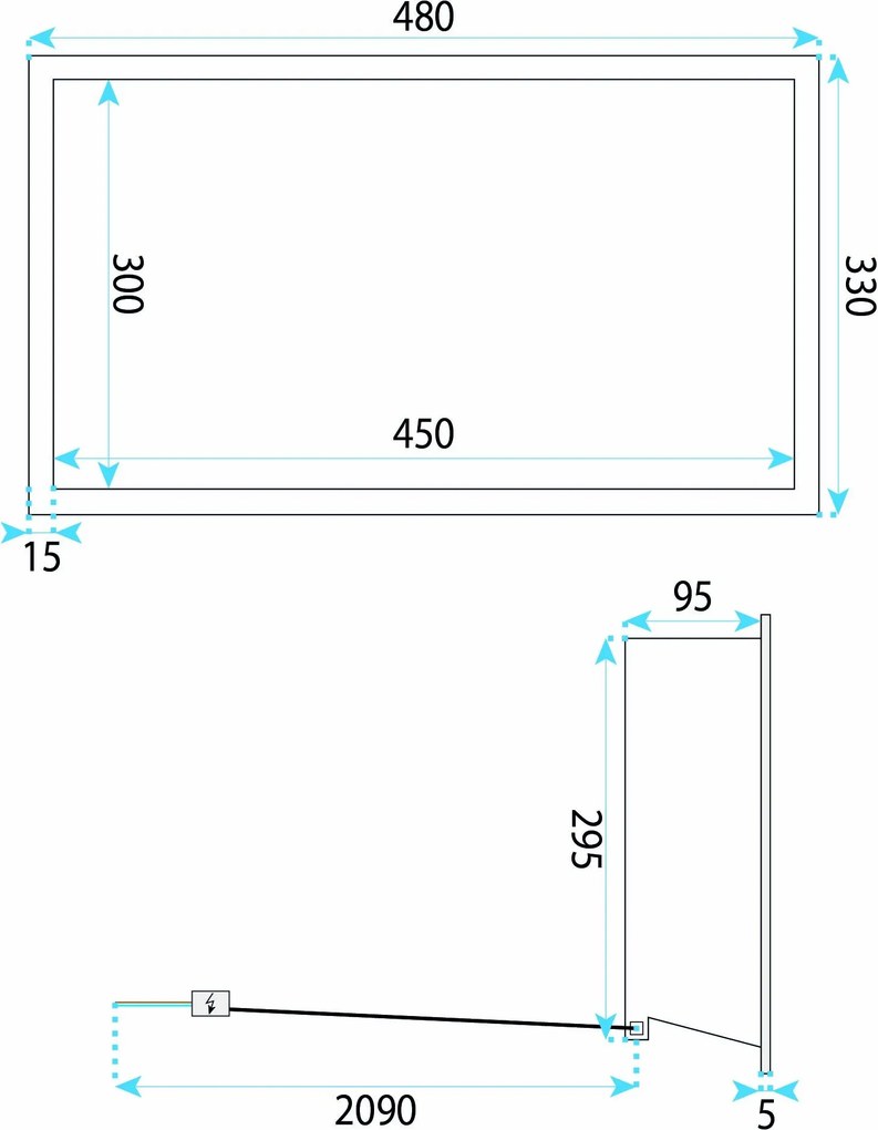 Rea Rea, VSTAVANÁ KOUPELNOVÁ POLICE LED 30x45 brush copper, REA-08567