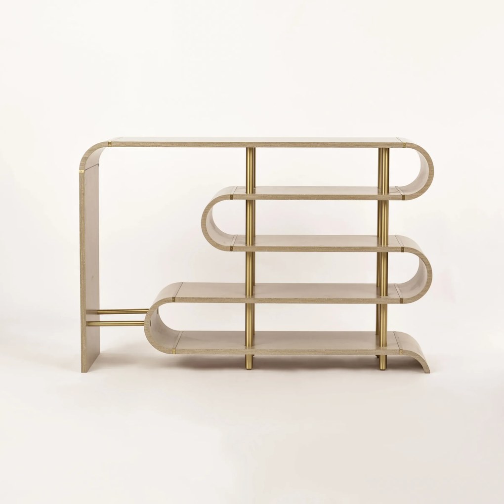 Designový konzolový stolek Stilig ST962 122 cm béžový/zlatý