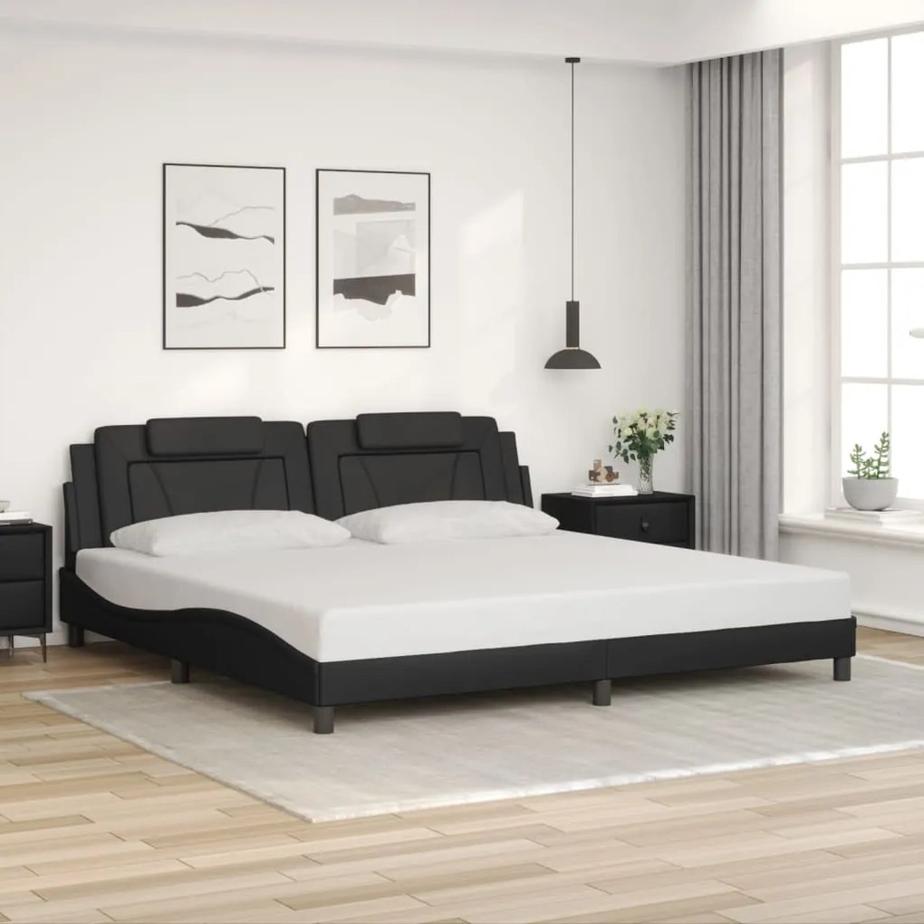 Rám postele Viana bez matrace černý 200x200 cm umělá kůže 3208117