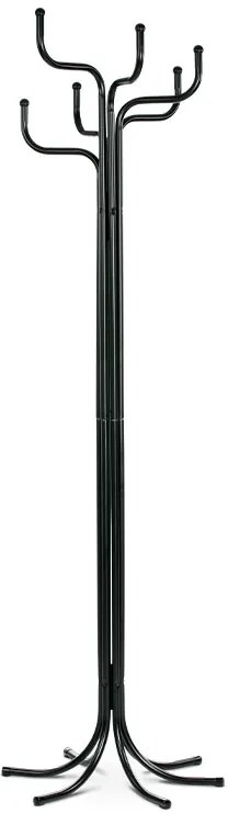 Stojanový věšák, kovová konstrukce 83707-06 BK černý matný lak, výška 188 cm