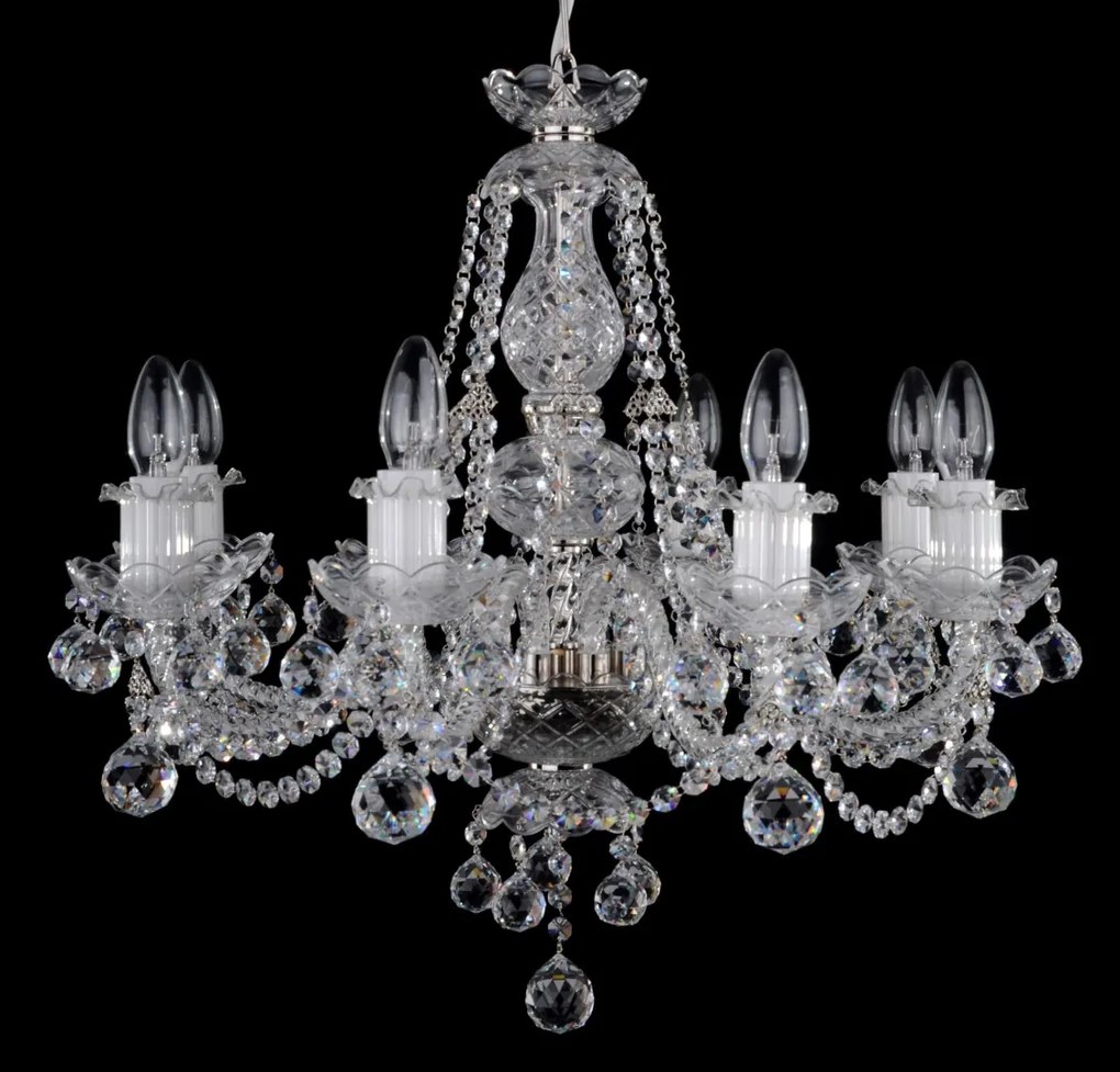 8 Arms small crystal chandelier with cut crystal balls