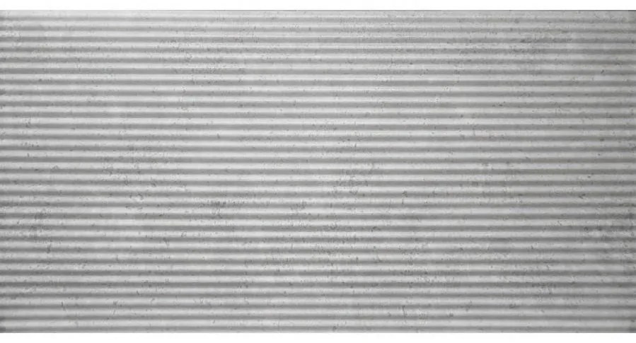 3D panel 4614, rozměr 100 cm x 50 cm, BETON STRIPES šedý s vlnkami , IMPOL TRADE