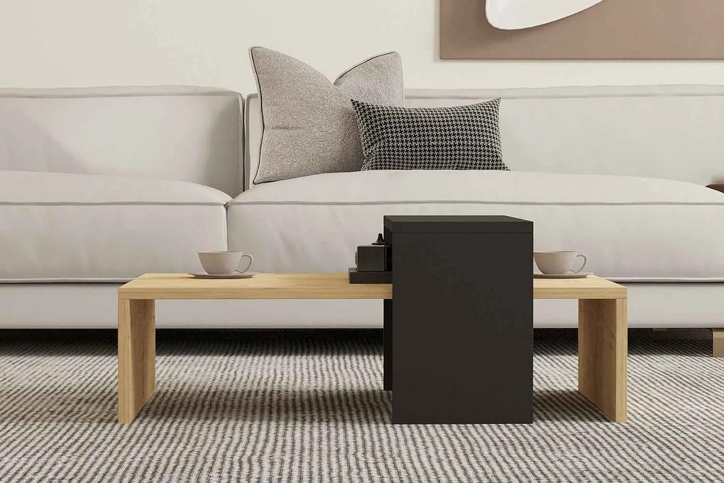Designový konferenční stolek Questa 80 cm dub / antracitový