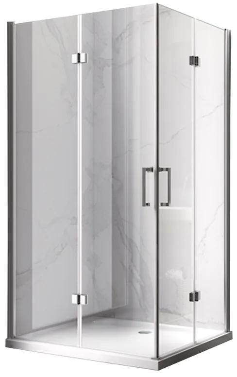 BPS-koupelny Obdélníkový sprchový kout HYD-OK13A 100x90 chrom/transparent + vanička HYD-OSV-ST04A černá