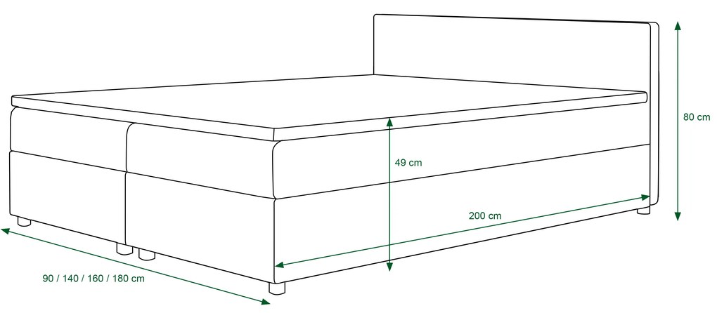 Manželská postel Boxspring 140 cm Linda Comfort (vzor + tmavě hnědá) (s matrací a úložným prostorem). 1056048