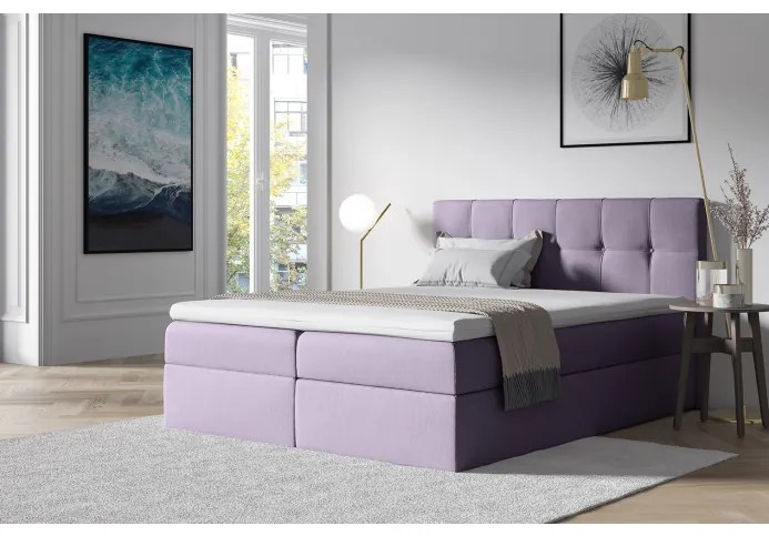 Čalouněná postel s úložným prostorem Recivio violet 140 x 200