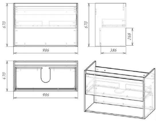 Lavedo Jersey 100 koupelnová skříňka s umyvadlem z litého mramoru