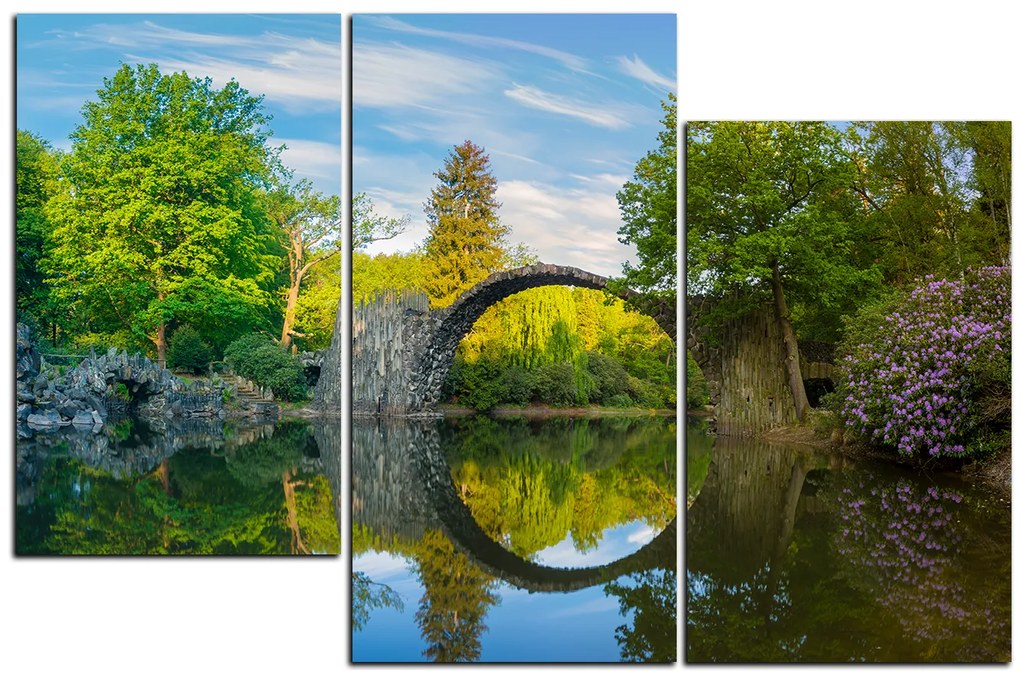Obraz na plátně - Most v parku v Kromlau 1246D (135x90 cm)