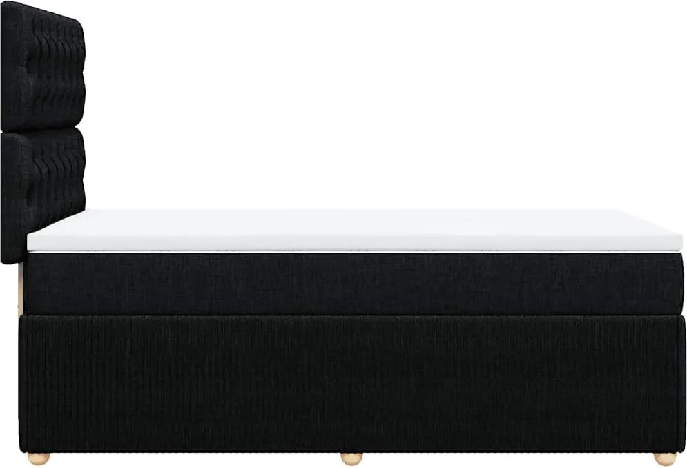 Box spring postel s matrací černá 90x200 cm textil 3291948