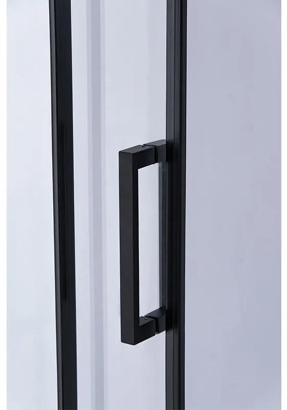 BPS-koupelny Posuvné sprchové dveře HYD-PD03B 100 černé/transparent pro instalaci do niky + vanička HYD-OSV-ST03A černá