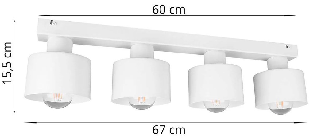 Stropní svítidlo Pattaya, 4x kovové stínítko (výběr ze 3 barev)
