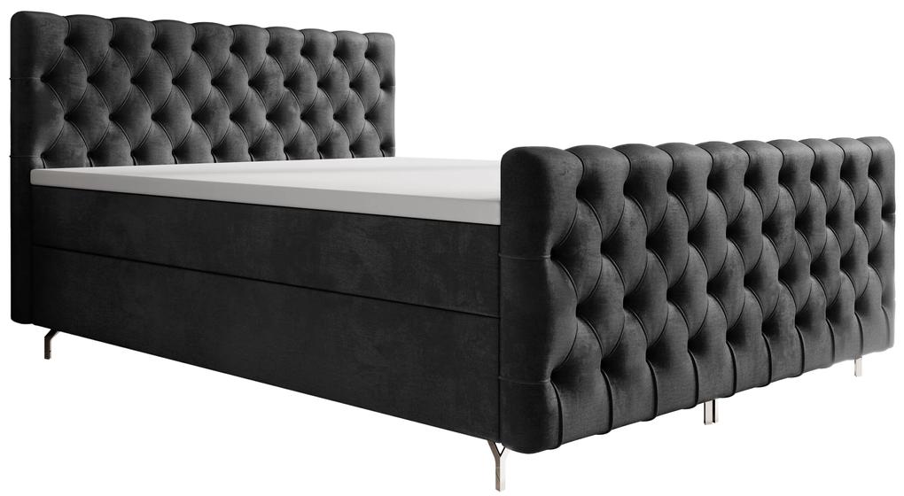 Jednolůžková postel 120 cm Clinton Comfort (černá) (s roštem, s úl. prostorem). 1082223