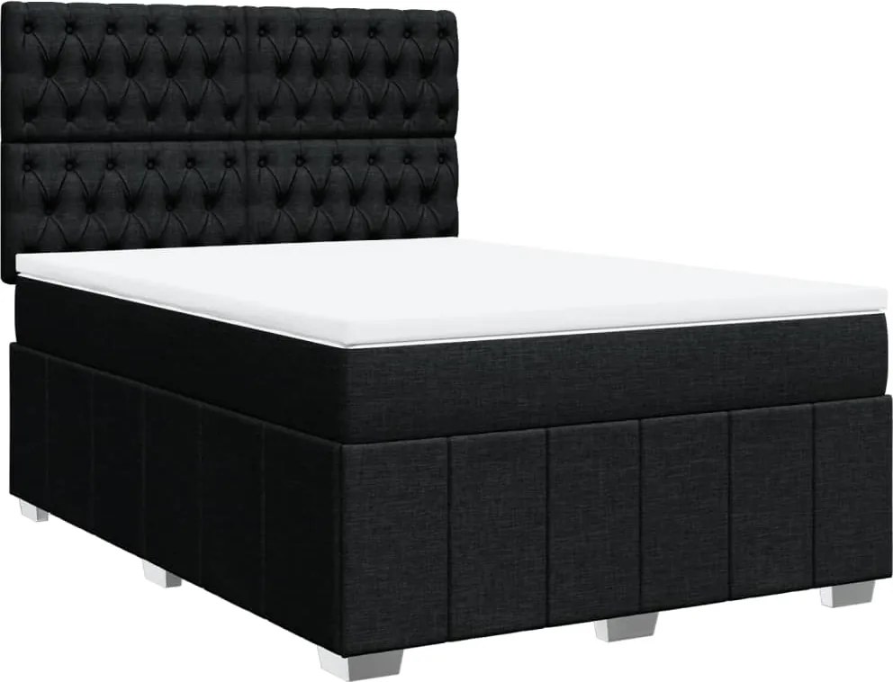 Box spring postel s matrací černá 140x200 cm textil 3291700