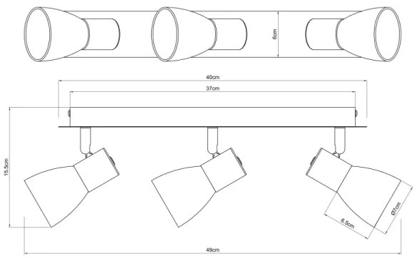 Globo 54307-3 - Bodové svítidlo CLAUDE 3xE14/40W/230V černá