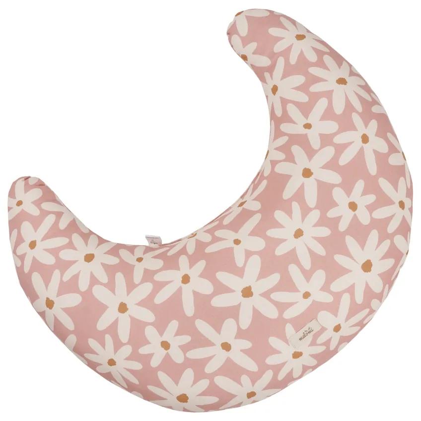 OnaDnes -20% Malomi Kids Růžový bavlněný kojicí polštář Blush Daisies 62 cm