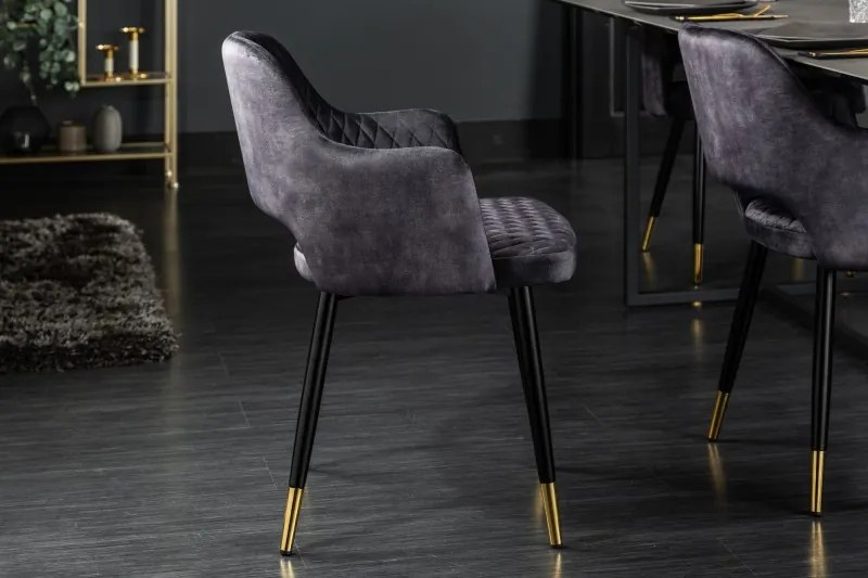 Designová židle Laney šedý samet - skladem