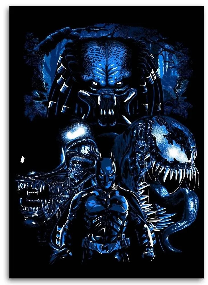 Gario Obraz na plátně Predator, Alien, Venom, Batman - Alberto Perez Rozměry: 40 x 60 cm