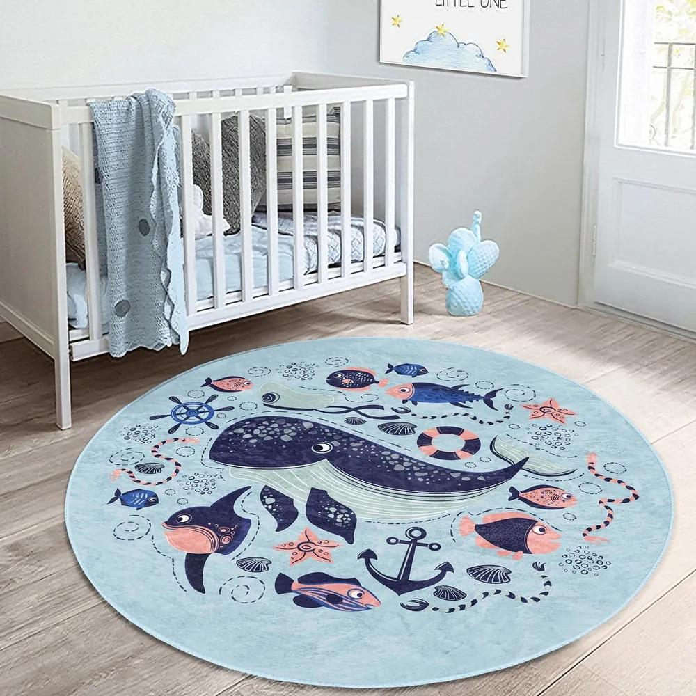 Modrý dětský koberec ø 120 cm Comfort – Mila Home