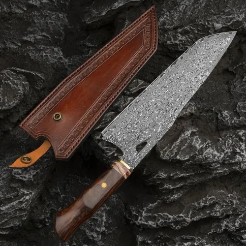 KnifeBoss kuchařský damaškový nůž Master Chef 8.5 (220 mm) Ironwood