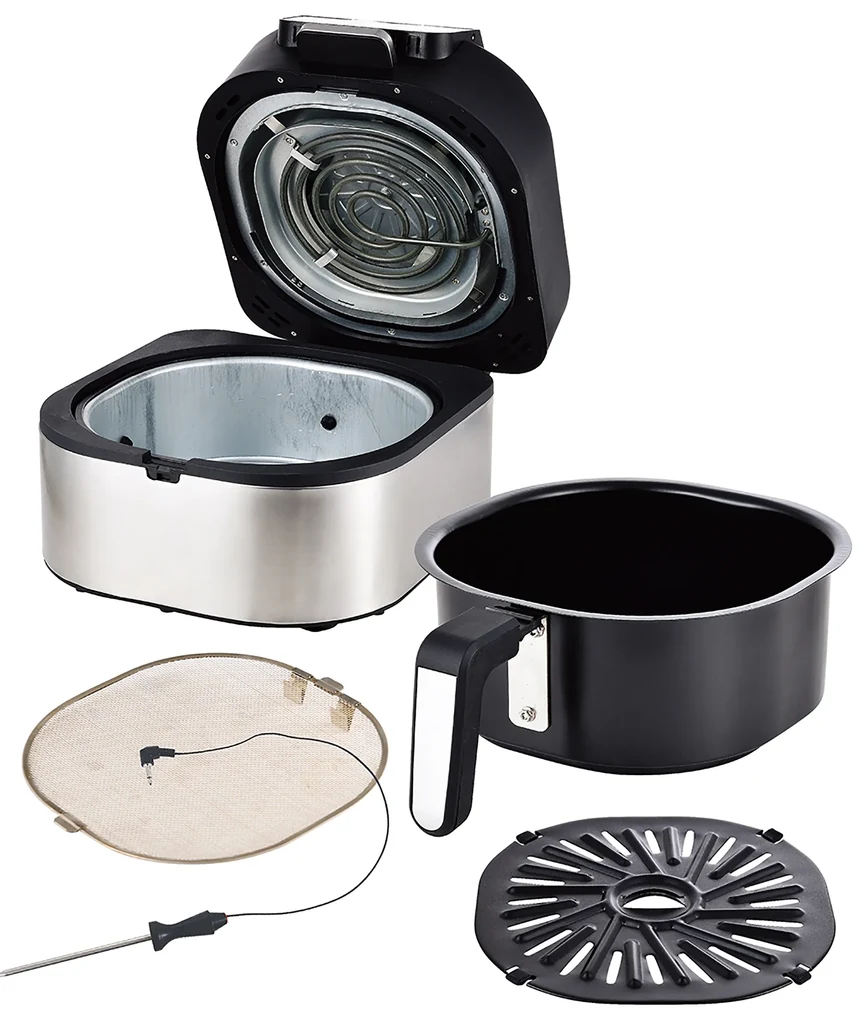 Bezkouřový gril / horkovzdušná fritéza Masterpro 1760 W / černá | BIANO