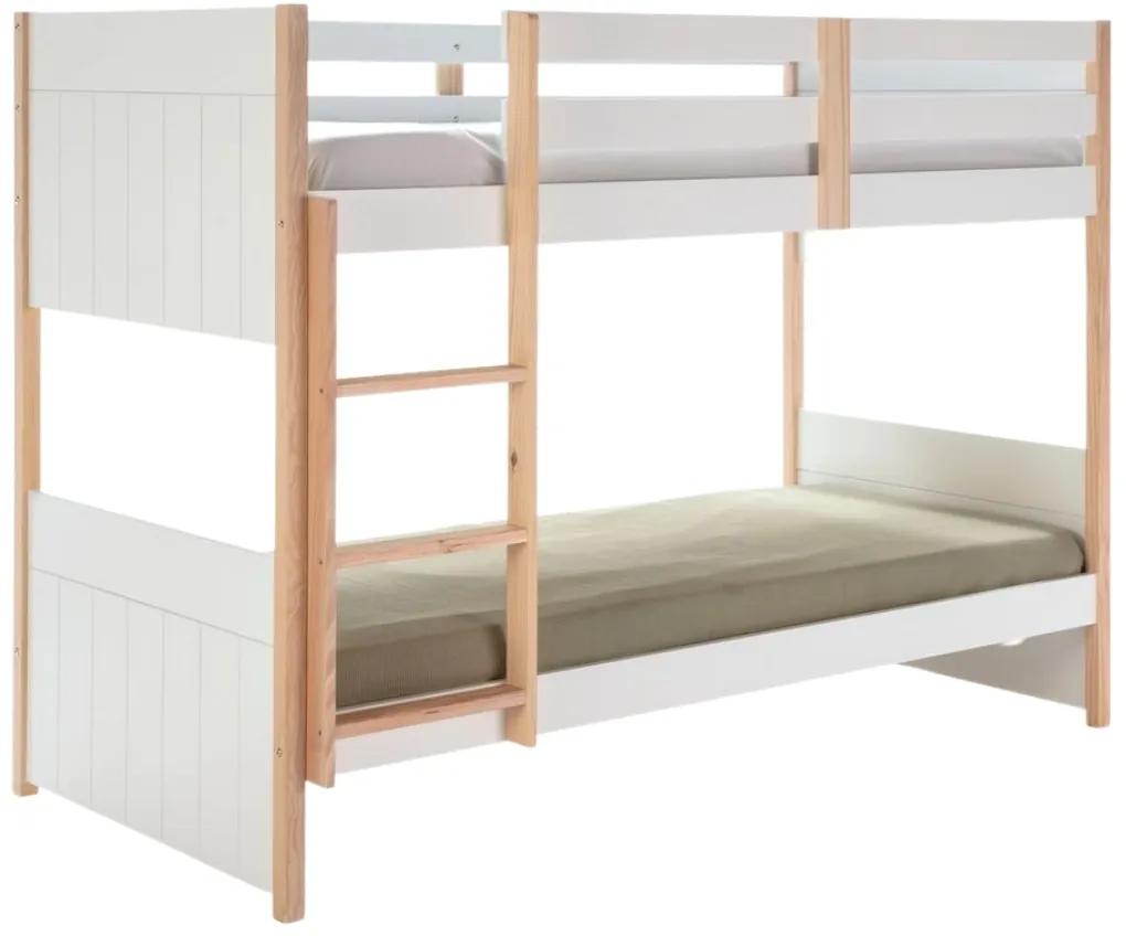 OnaDnes -20% Bílá lakovaná dětská patrová postel Marckeric Kiara 90 x 190 cm