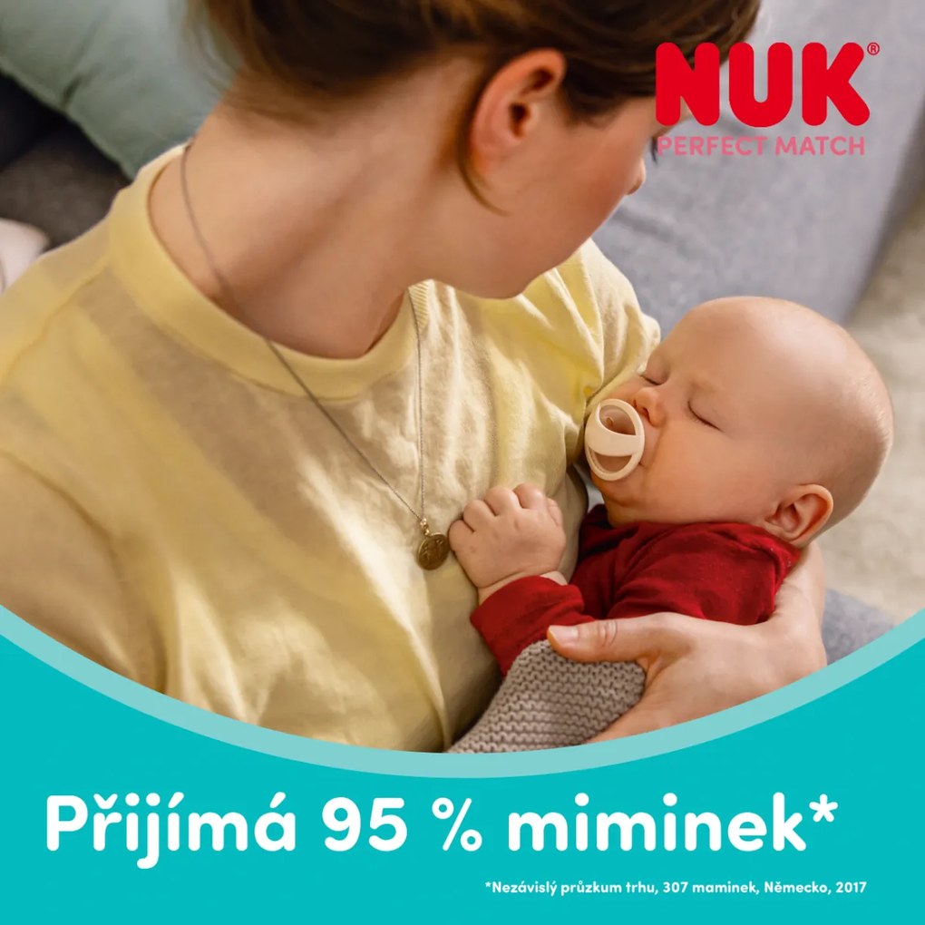NUK Dudlík Perfect Match 0-6 m 2 ks v boxu Green/blue