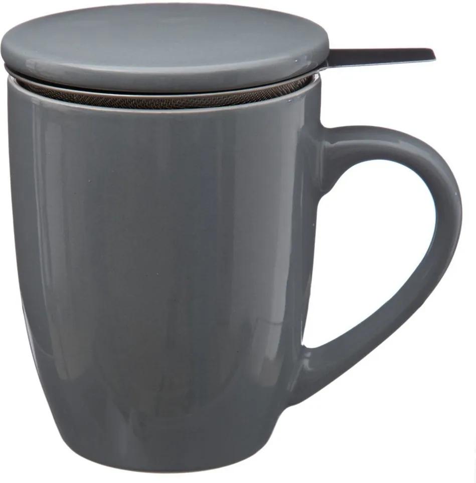 Keramický hrnek na čaj v šedé barvě, 320 ml, 9x10 cm