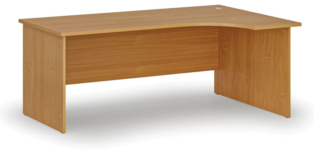 Rohový kancelářský psací stůl PRIMO WOOD, 180x120 cm, pravý, buk