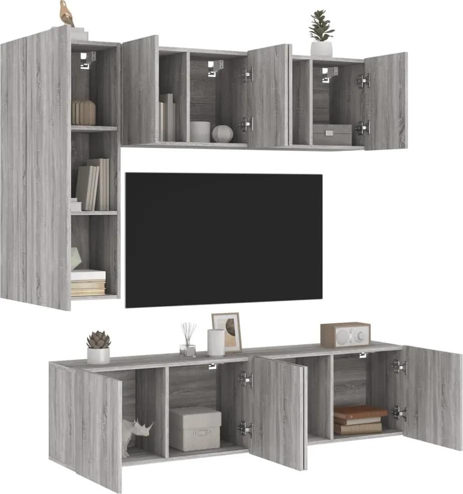 vidaXL 5dílná obývací stěna kompozitní dřevo [3216464] Barva: šedá sonoma