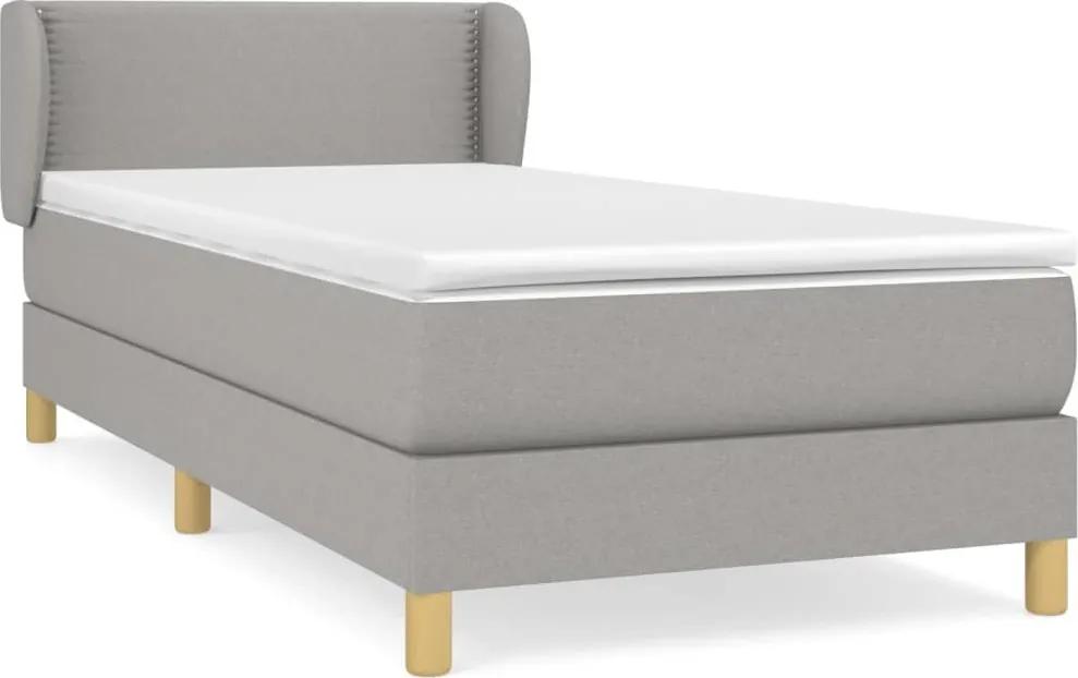 vidaXL Box spring postel s matrací 90x190 cm textil [3126689] Barva: krémová