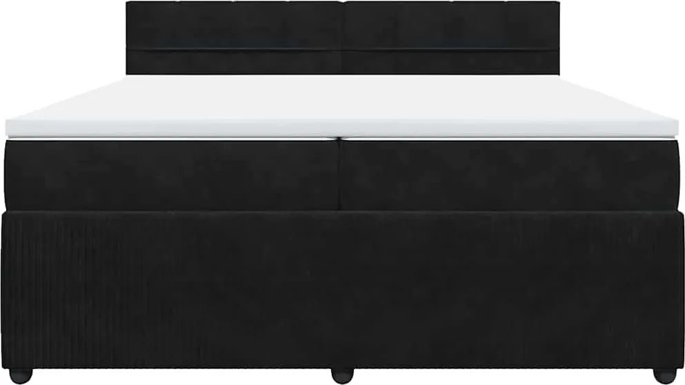 Box spring postel s matrací černá 200x200 cm samet 3290132