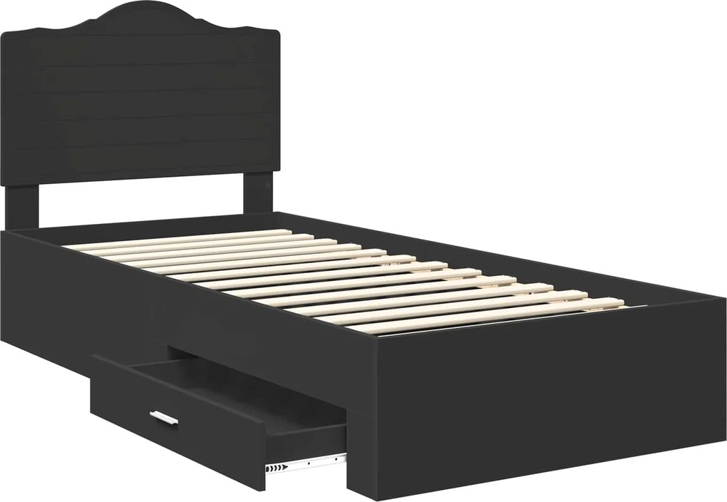 Rám postele se zásuvkou Černá 70 x 190 cm Kompozitní dřevo 3413667