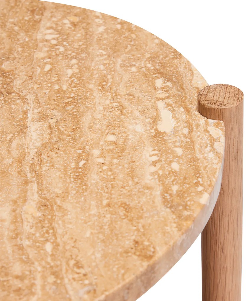 Hübsch Odkládací stolek TRAVA béžový ø43 cm 201902