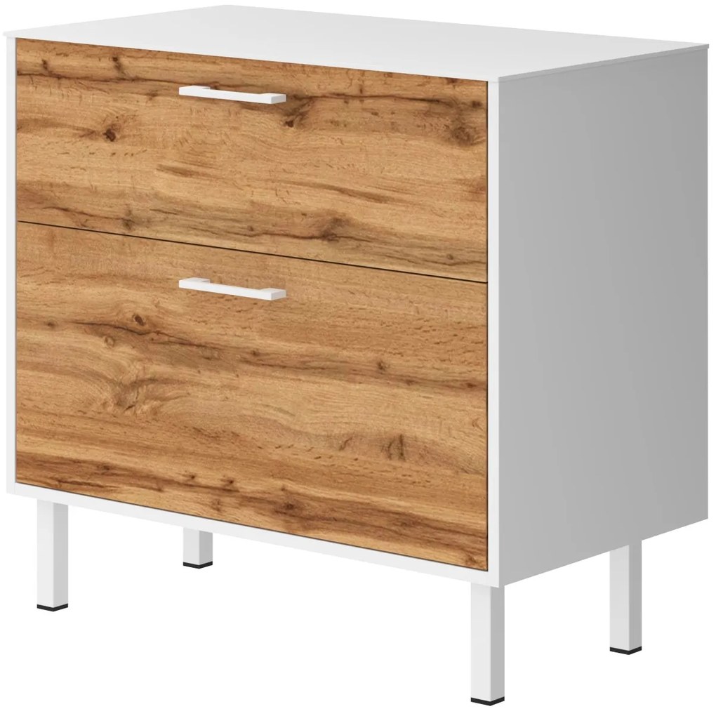 Lavedo Afina White/Wotan Oak 80 koupelnová skříňka s přípravou pro libovolné umyvadlo