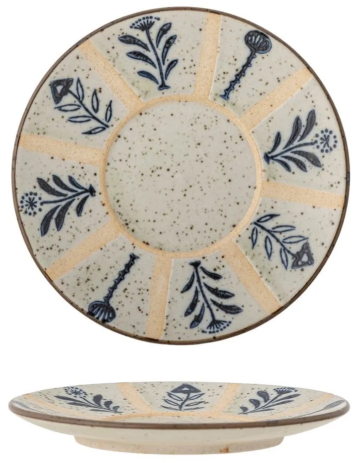 Dezertní talíř z kameniny ve světle modré a krémové barvě ø 16 cm Leonie – Bloomingville