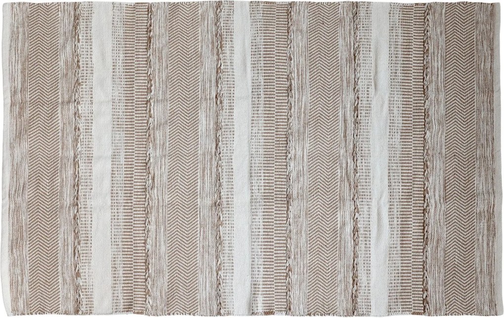 Bavlněný koberec s hnědo-béžovým vzorem – 180*120 cm