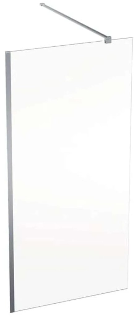 Geberit GEO - Sprchová stěna Walk-In, 100x200 cm, stříbrná/čiré sklo 560.139.00.2