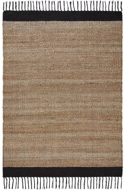 XXXLutz JUTOVÝ KOBEREC, 160/230 cm černá, jílová barva Linea Natura - Hadrové koberce - 001317008164