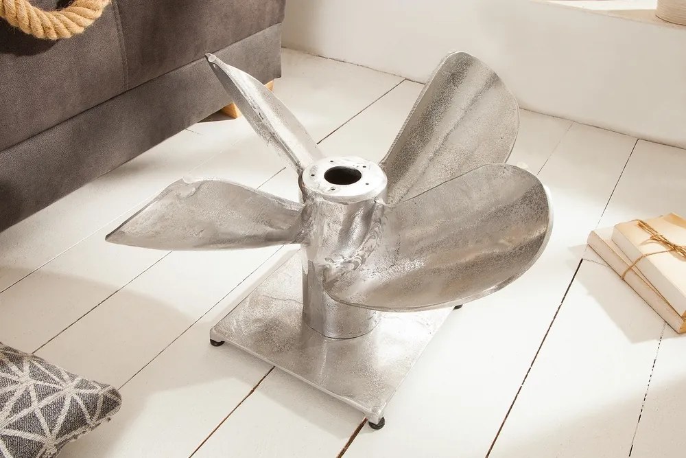 Designový konferenční stůl Propeller, 85 cm, stříbrný - Skladem