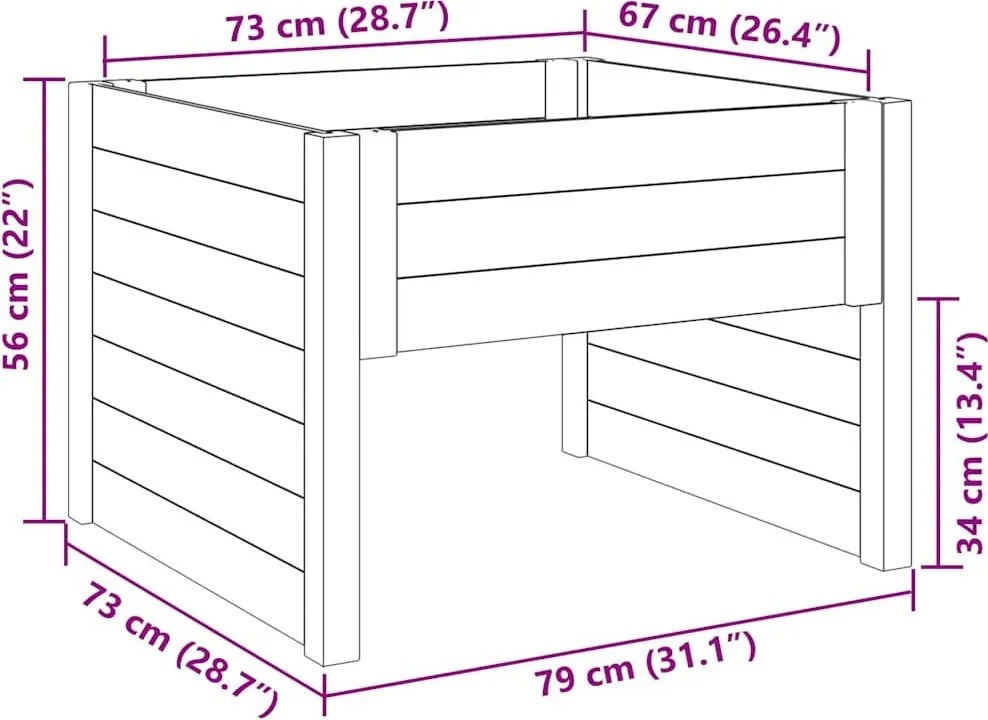 vidaXL Garáž na sekací stroj Hnědá 79 x 73 x 56 cm [42013029]