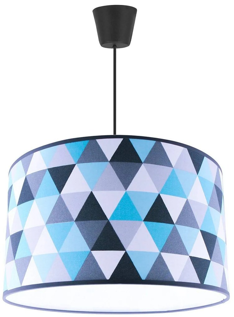 Závěsné svítidlo Garo, 1x textilní stínítko se vzorem (výběr ze 2 barev), (výběr ze 3 barev konstrukce), (fi 35cm)