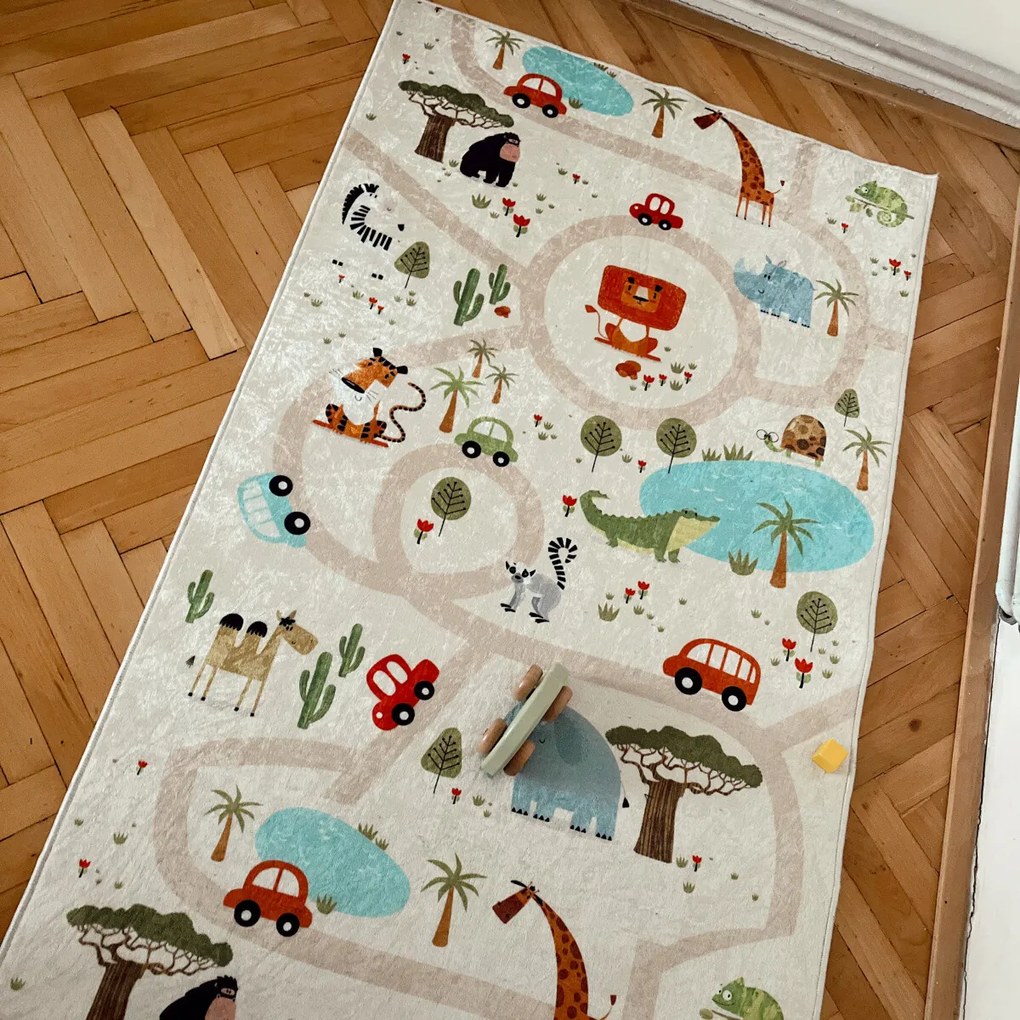 Dywany Łuszczów, Dětský kusový koberec Bambino 1165 Zoo, 160x220, vícebarevná, dětský pokoj