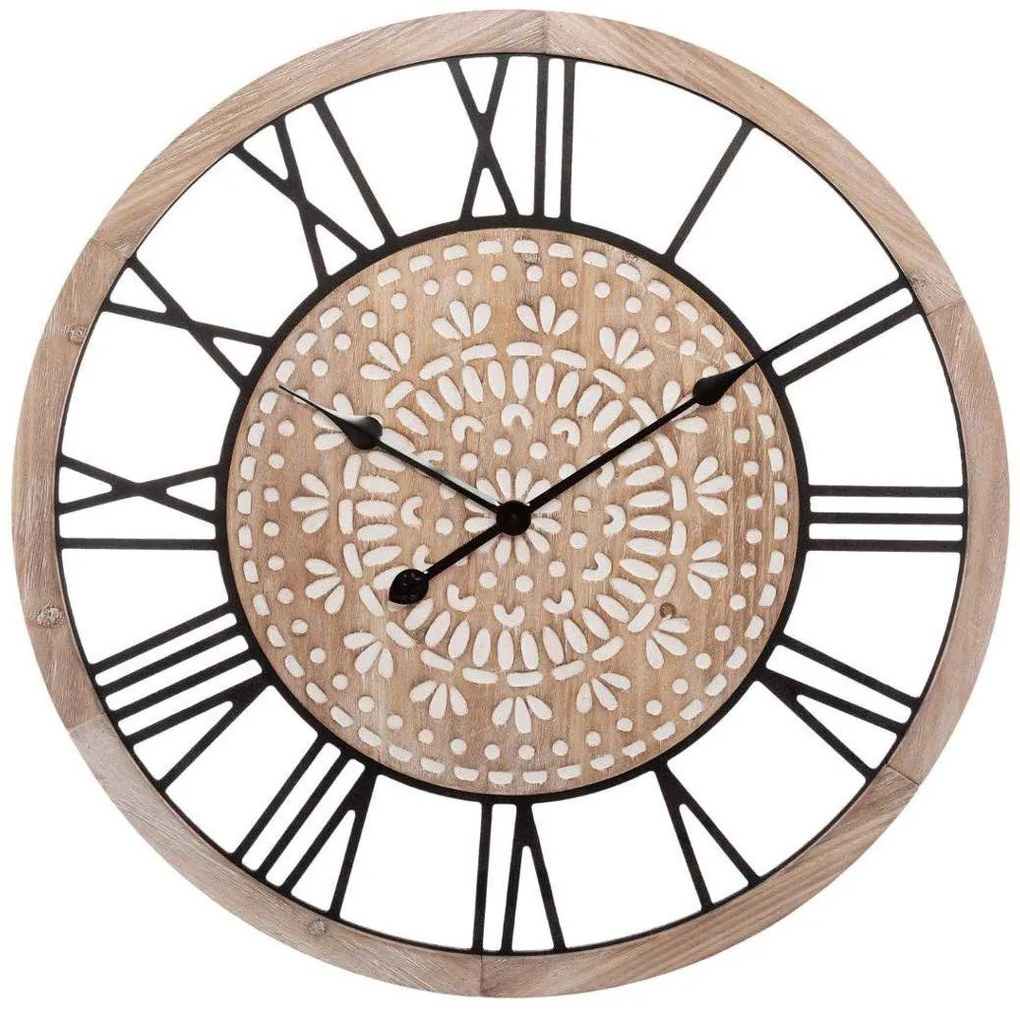 Dekorativní nástěnné hodiny BOHO, O 67 cm, Římská čísla