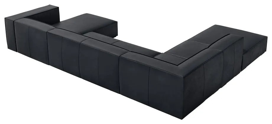 Tmavě modrá kožená rohová pohovka (levý roh) Madame – Windsor &amp; Co Sofas