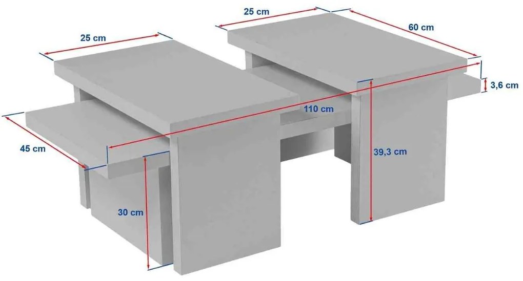 Designový konferenční stolek Xanthe 110 cm atlantská borovice