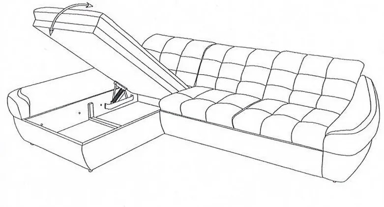 Rohová sedací souprava Lotus Mini OTM-2F, bílá ekokůže/tmavě šedá tkanina