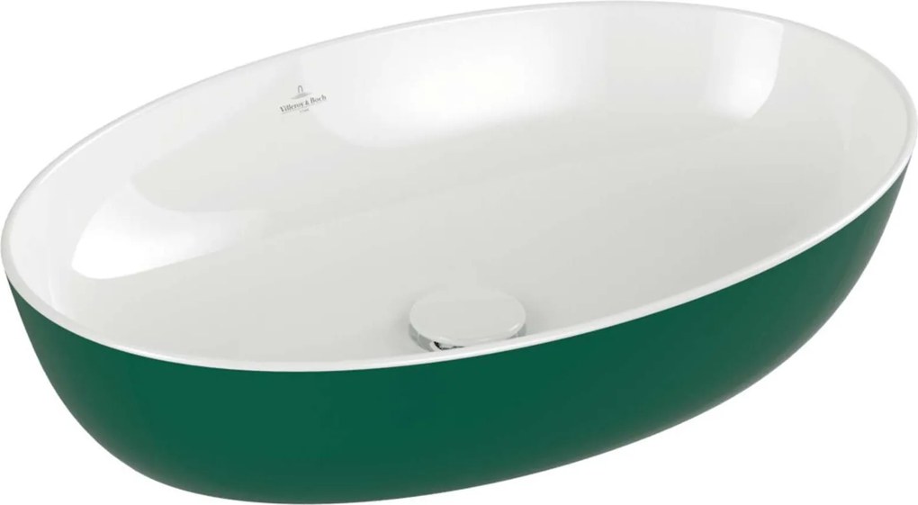 Villeroy & Boch Artis - Umyvadlo na desku, 61x41 cm, bez přepadu, bez otvoru pro baterii, Forest 419861BCS7